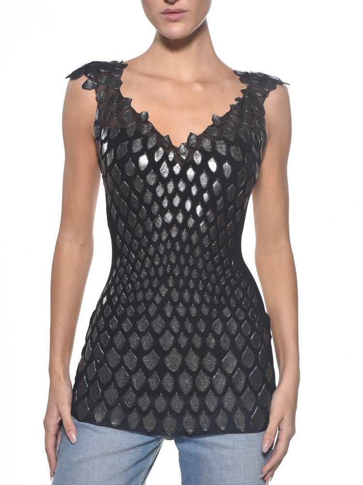 T1220T V-Front Extended Sleeves Top 045 – Ema Savahl Couture